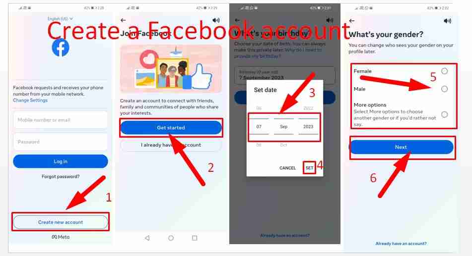 Create A Facebook Account.